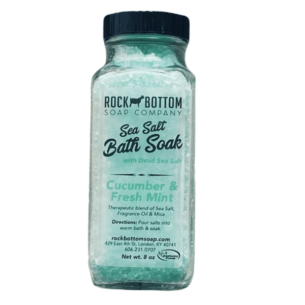 8 oz Bath Salts Cucumber & Fresh Mint – Winchester Creek Farm